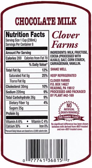 Chocolate Milk - Clover Farms