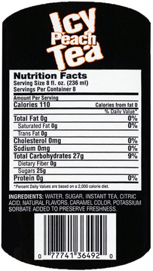 Icy Tea - Peach Flavor - Clover Farms