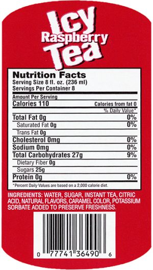 Icy Tea - Raspberry Flavor - Clover Farms